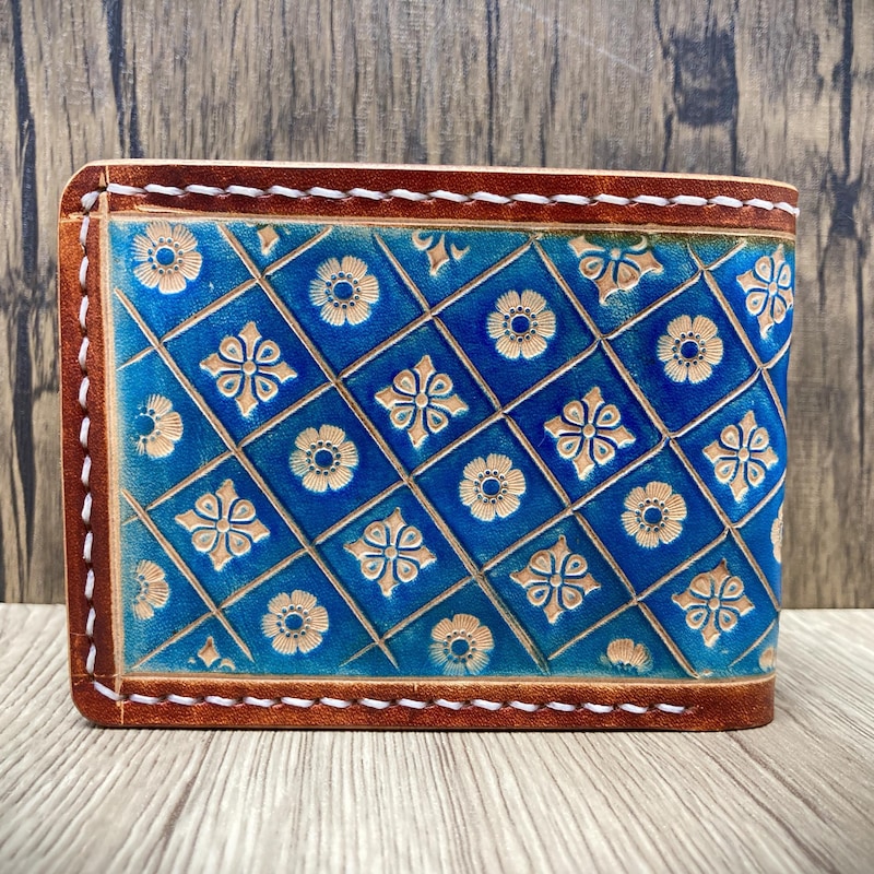 Leather Tooled Wallet - Etsy
