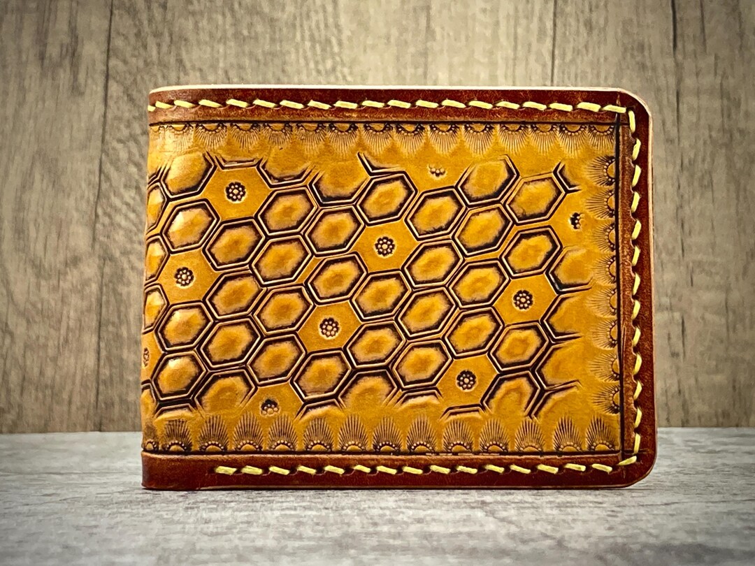 Nature Inspired Leather Wallets, Eco Friendly Bifold Wallet, Beehive ...