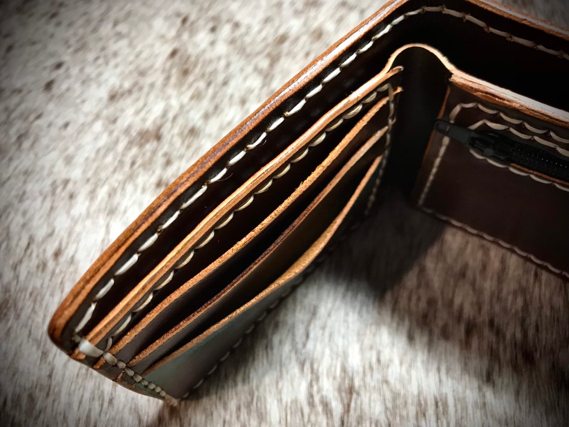 Hand Tooled Leather Wallet Custom Design Long Wallet - Etsy