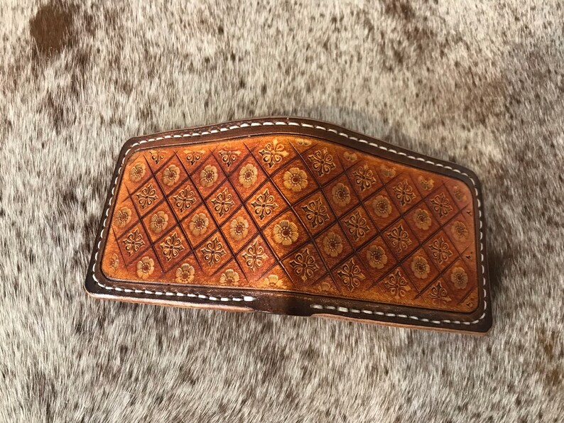 Hand Tooled Leather Wallet Custom Design Long Wallet - Etsy