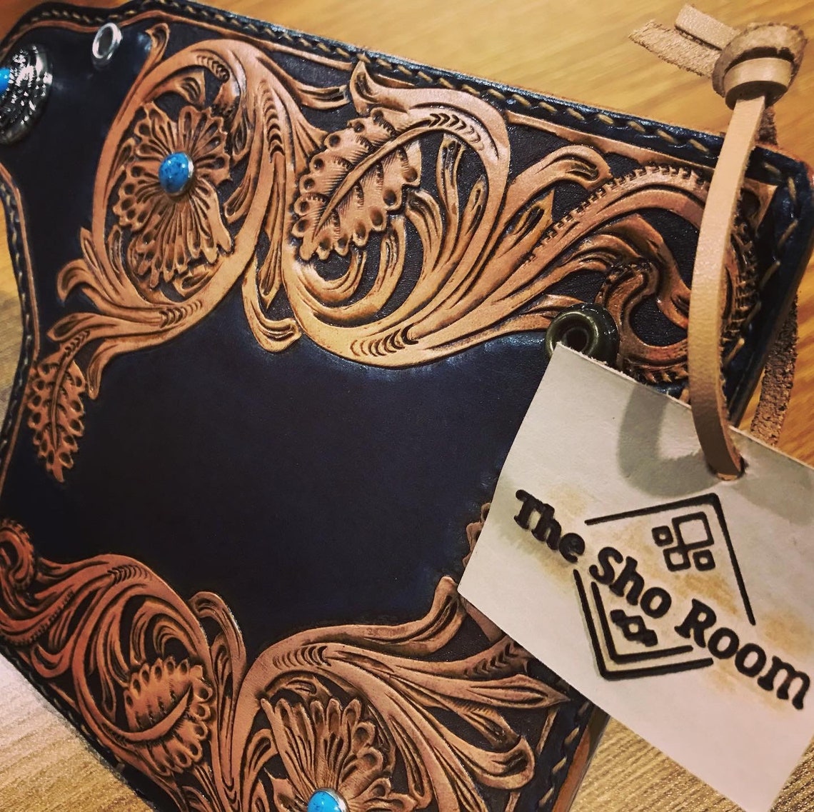 Hand Tooled Leather Wallet Custom Design Long Wallet - Etsy