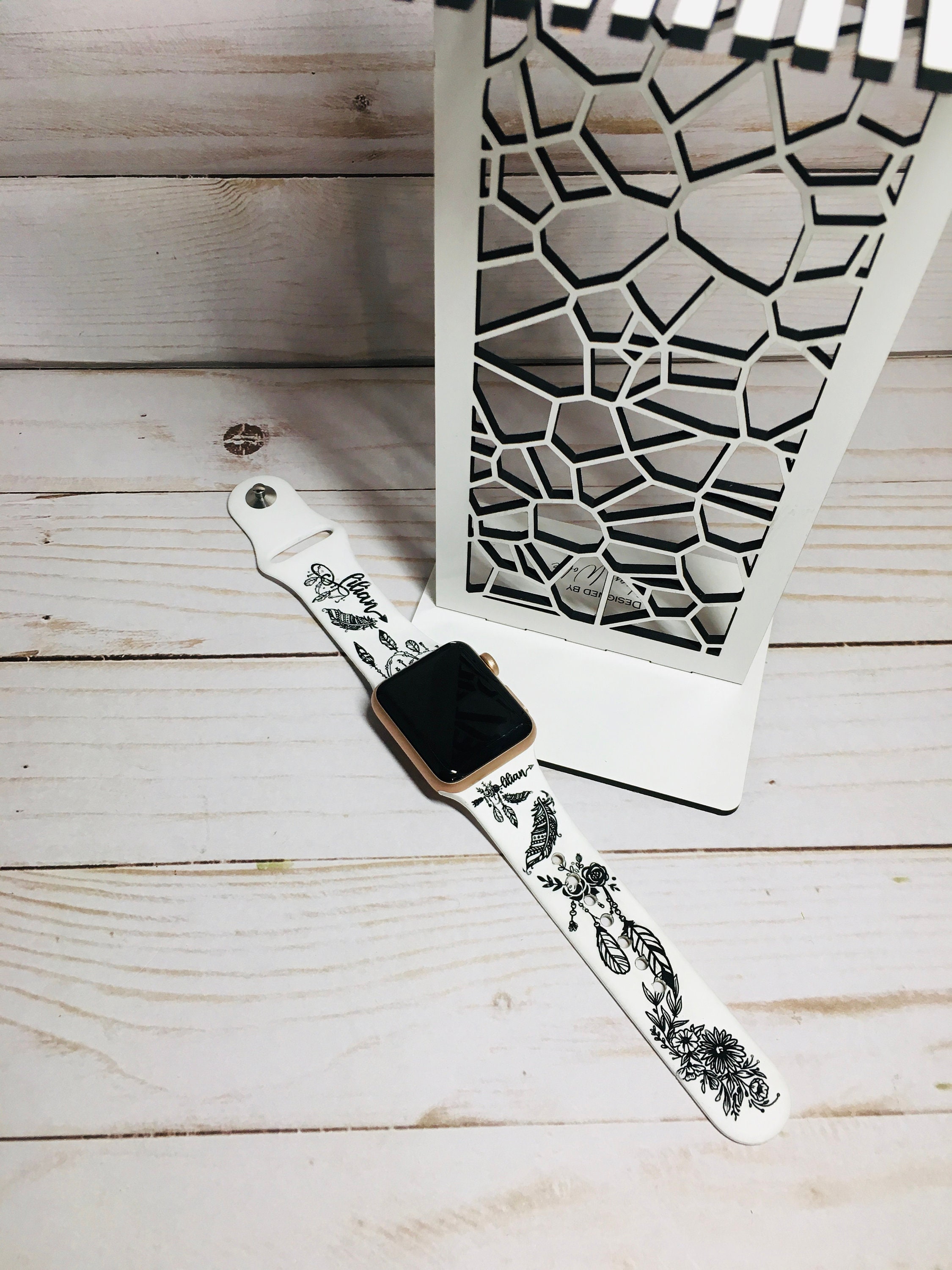 Apple Watch Band Feather Engraving Pattern SVG Vector DIGITAL - Etsy