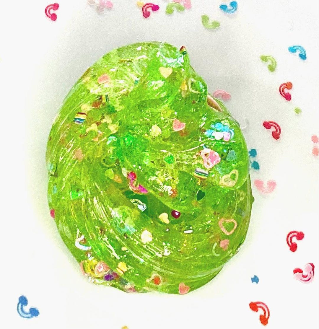 Green Rainbow Slime/clear Scented Slime/stretchy Slime/clicky Slime/all Ages Slime/gift Idea ...