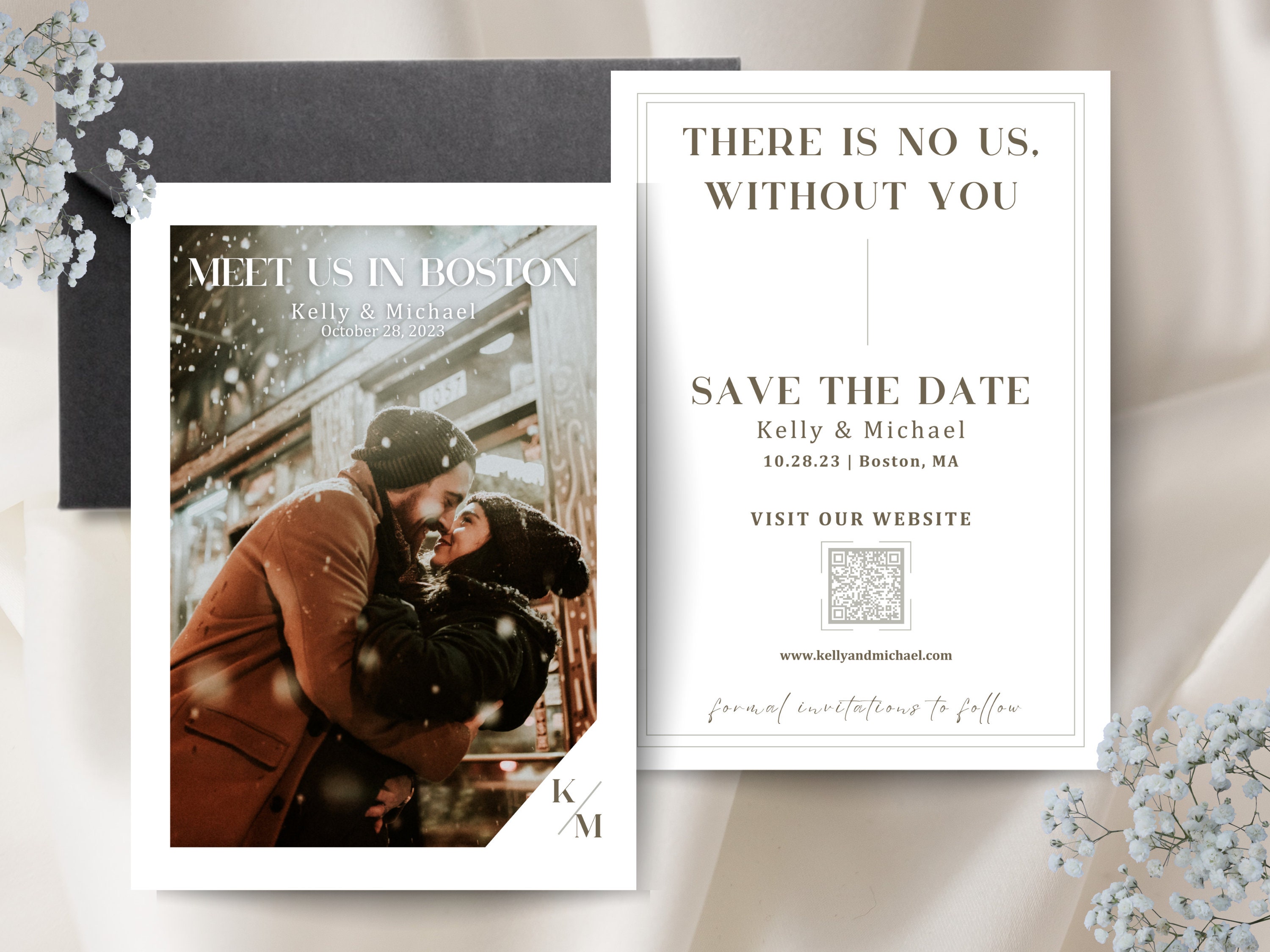 Modern Save the Date Instant Download Template, Elopement Announcement ...