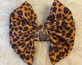 Leopard Hair Bow - Etsy