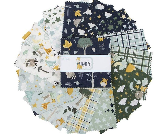 It's A Boy Charm Pack Fabric Bundle by Riley Blake, Baby Boy Fabric ...