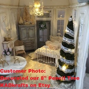 SKINNY TREE 8 Inch Tall, Christmas, 1:12 Scale,ready to Decorate ...