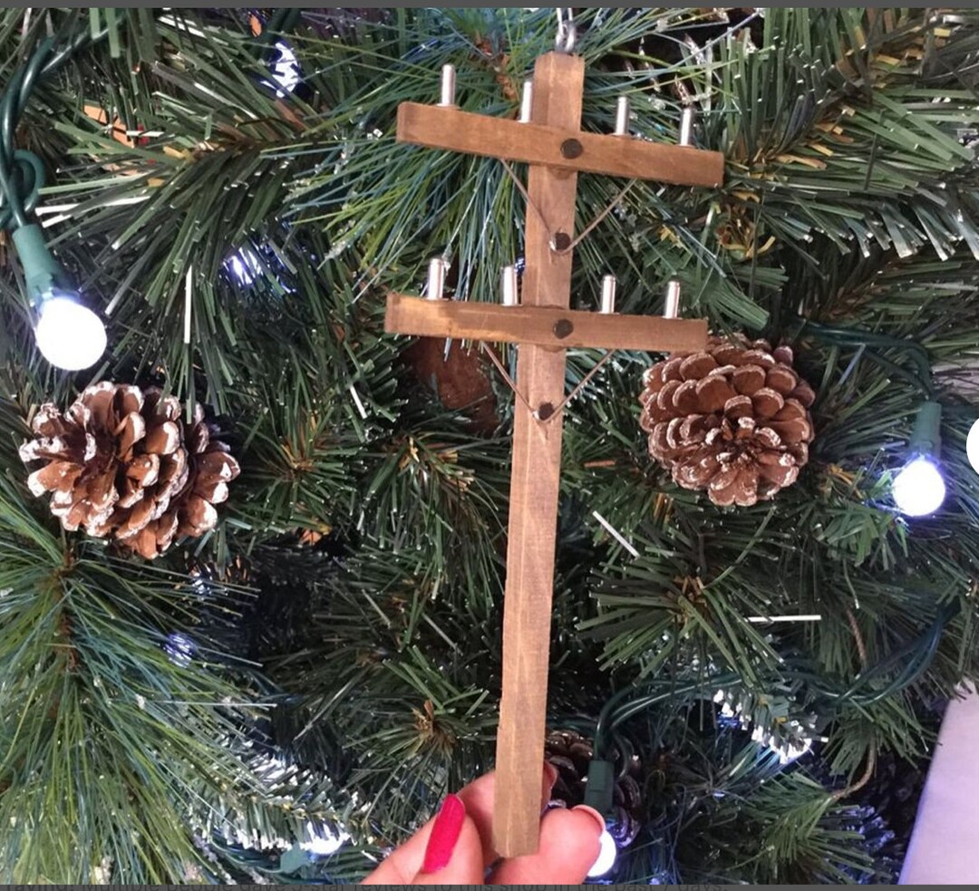 LINEMAN CHRISTMAS ORNAMENT - Pole Climbers, Utility, Electricians, Trim ...
