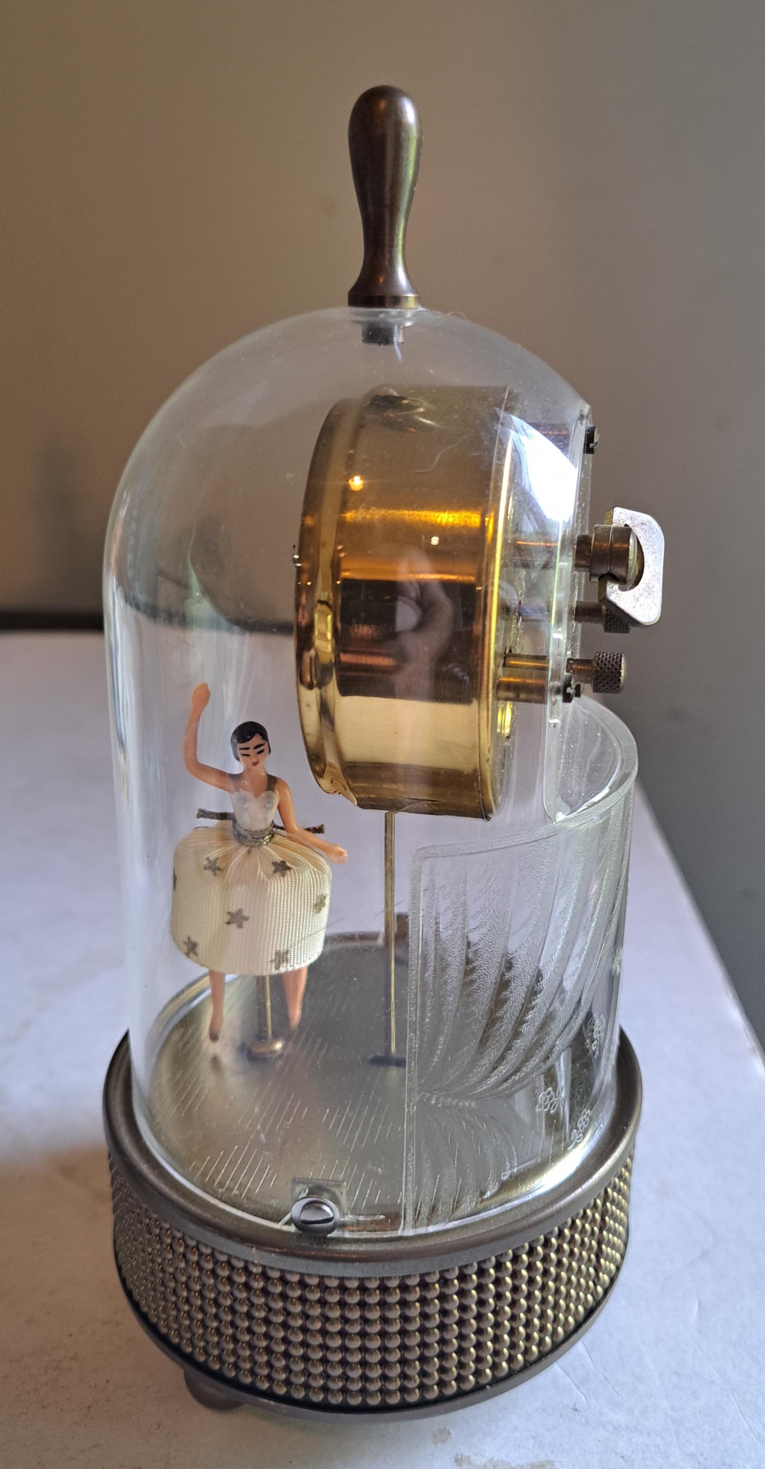 Vintage Musical Dancing Ballerina Clock as is Schmid Darling 7.25" Tall ...