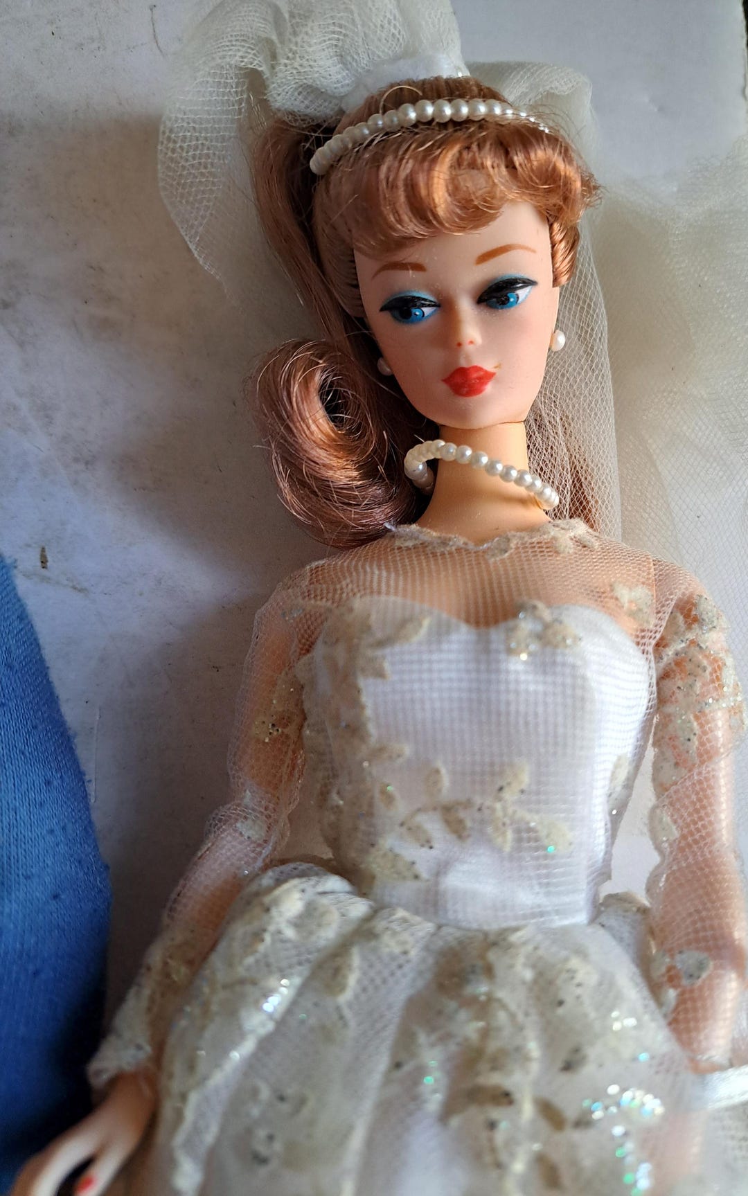 Vintage 1993 Reproduction Redhead Ponytail Barbie Bride Doll 11.5" Tall ...