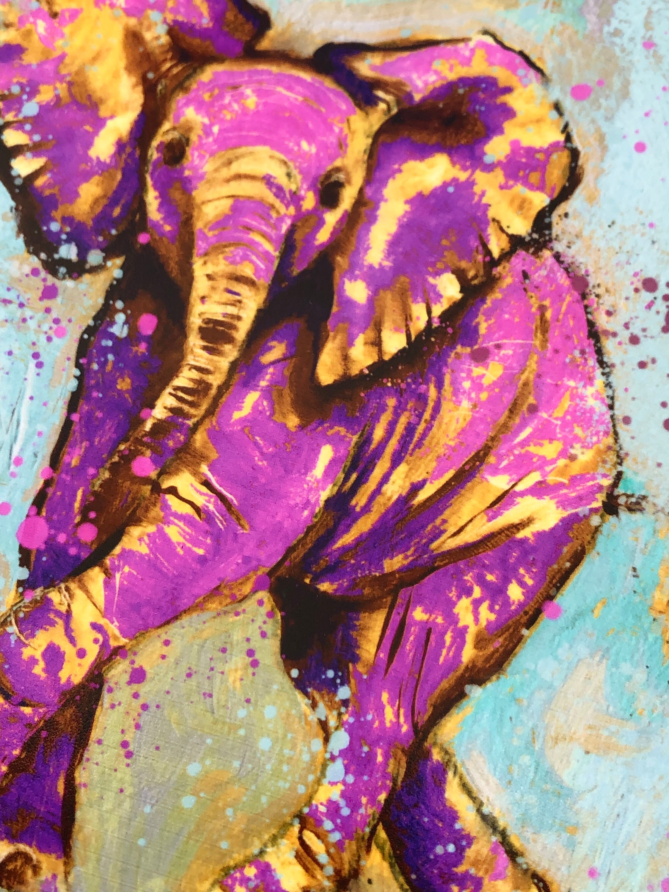 Printable Baby Elephant Painting, Digital Download, Elephant Art Print ...