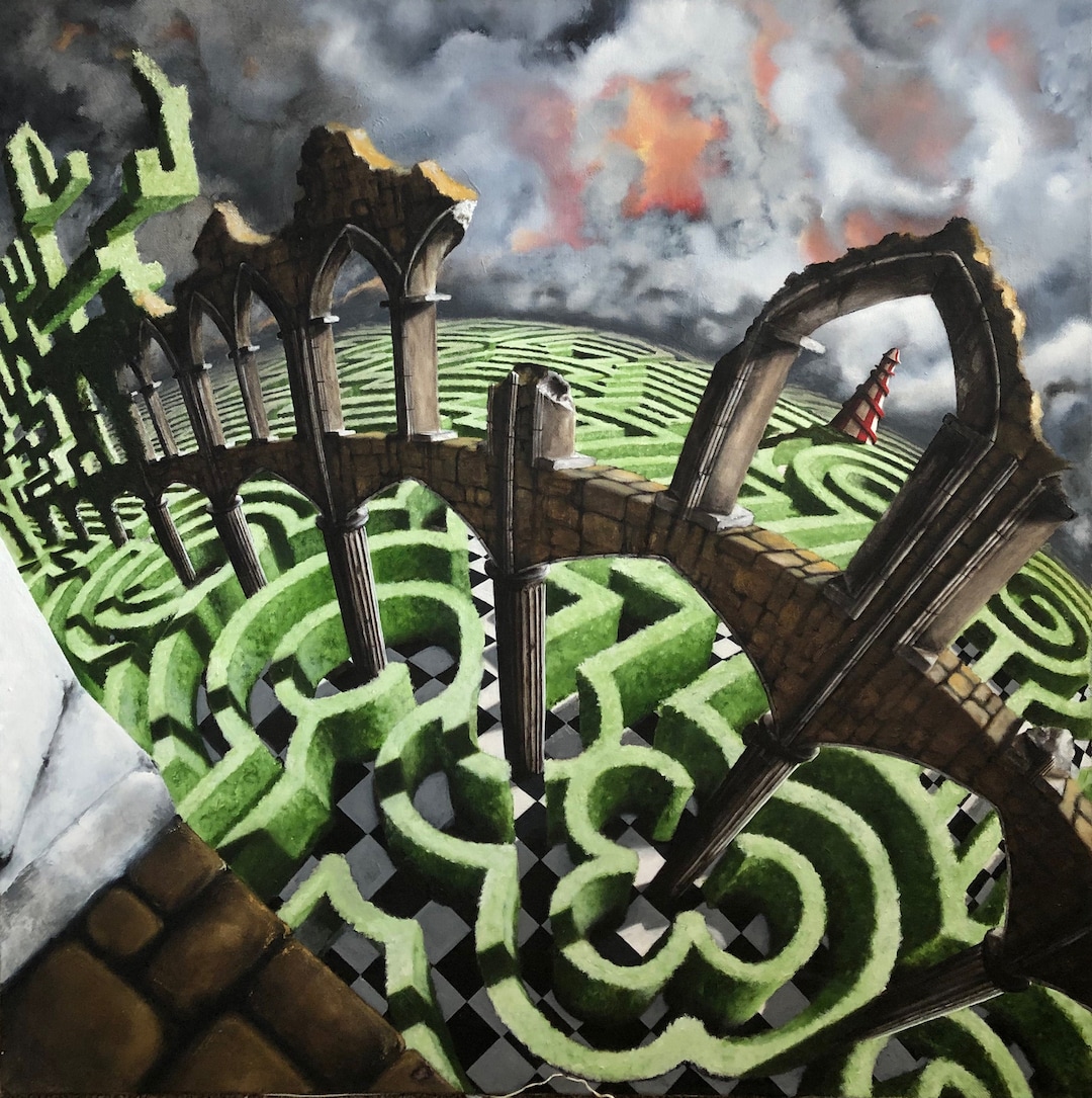 Labyrinth Maze Art Print: Romantic Ruins, Surreal Landscape - Etsy