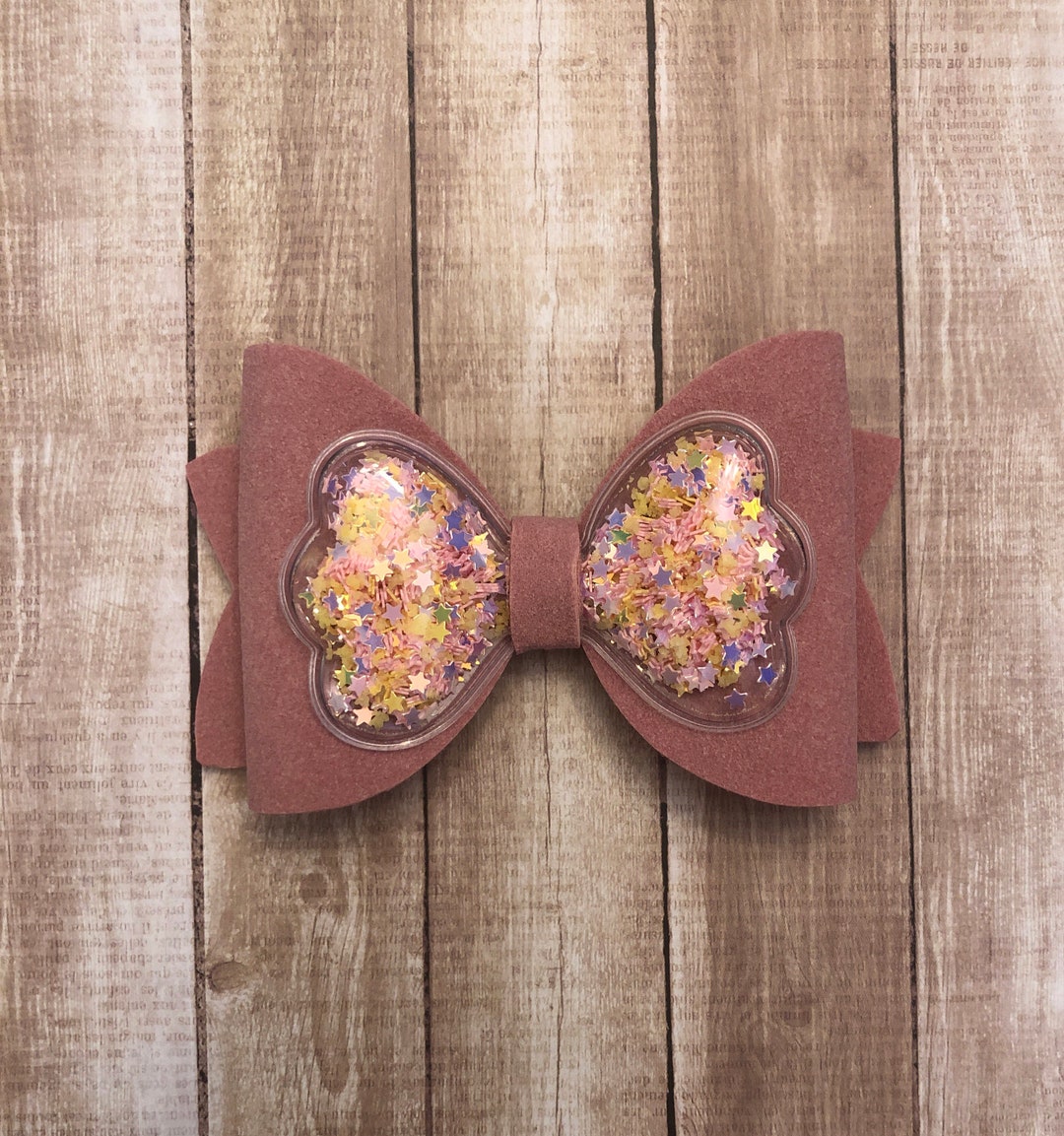 Blush Pink Bow Pink Bow Blush Glow in the Dark Bow Star Bow Stars Glow ...