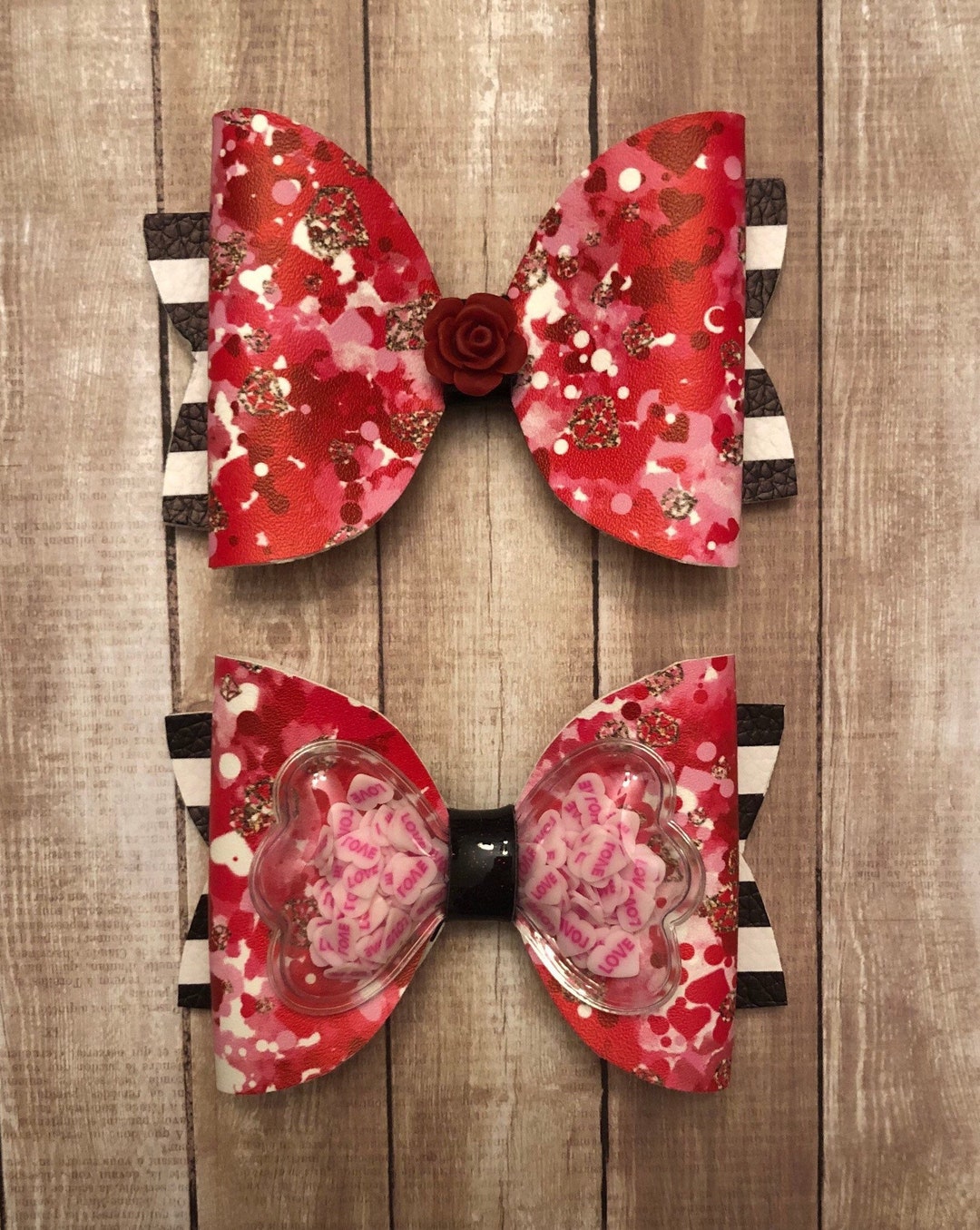 Shaker Bow Valentines Bow Valentines Day Love Bow Rose Bow Red Bow Pink ...