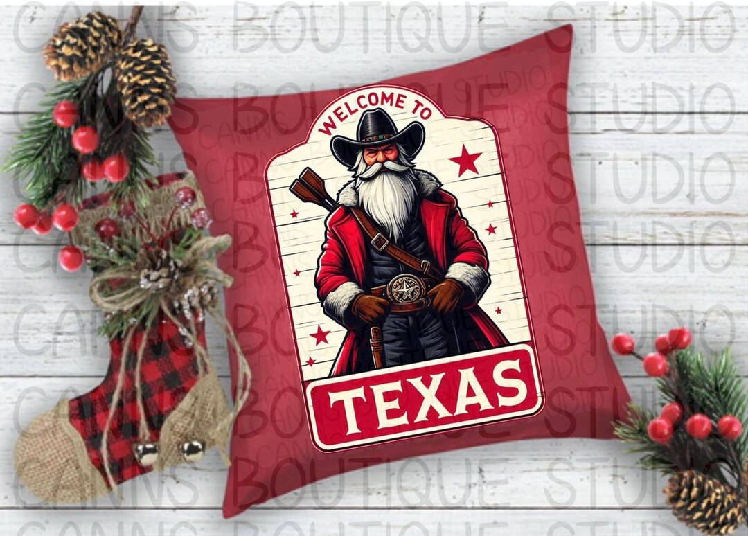 Texas Christmas Clipart, Dont Mess With Santa, Cowboy Santa With ...
