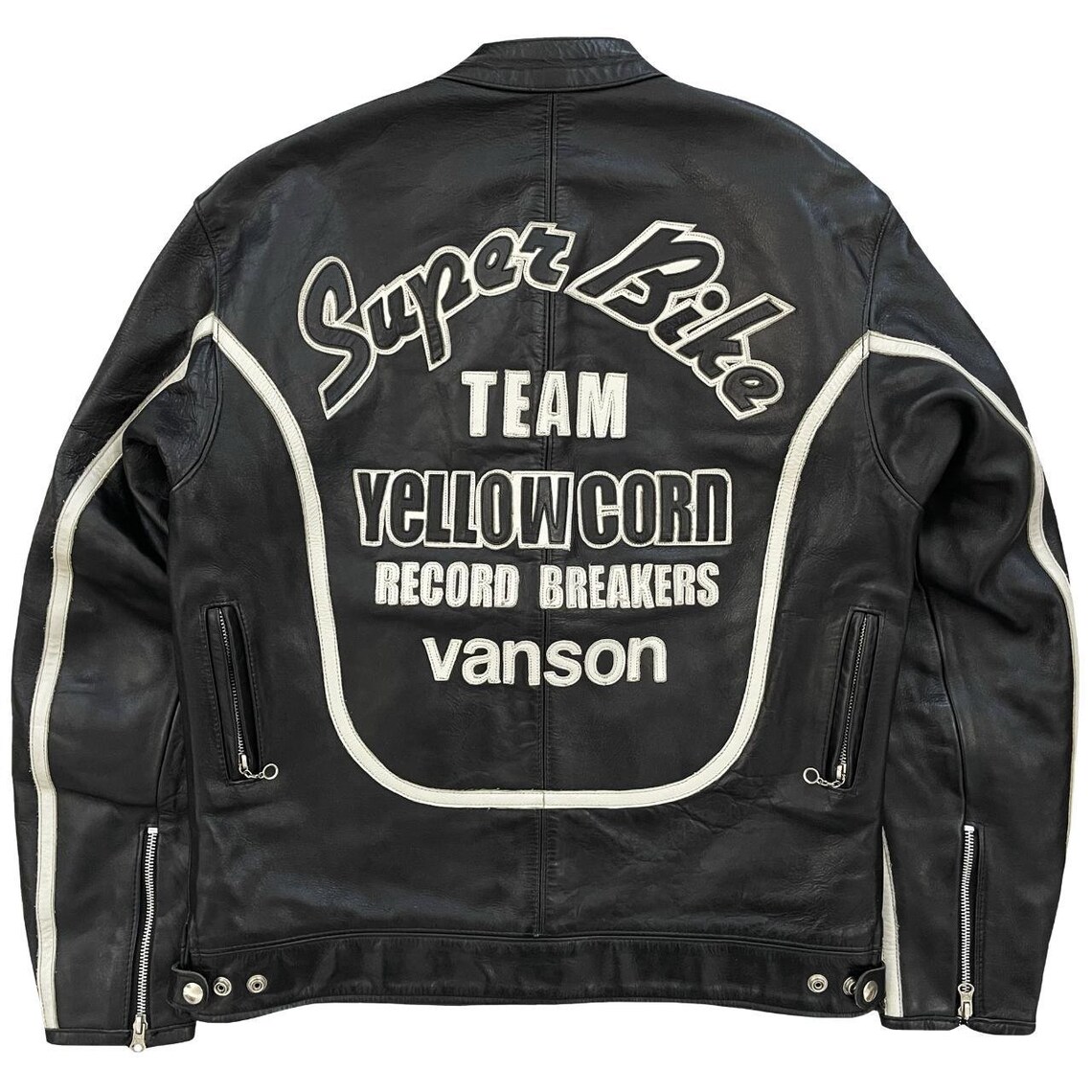 VTG Vanson Leathers X Yellow Corn Motorcycle Racer Jacket Size XL - Etsy