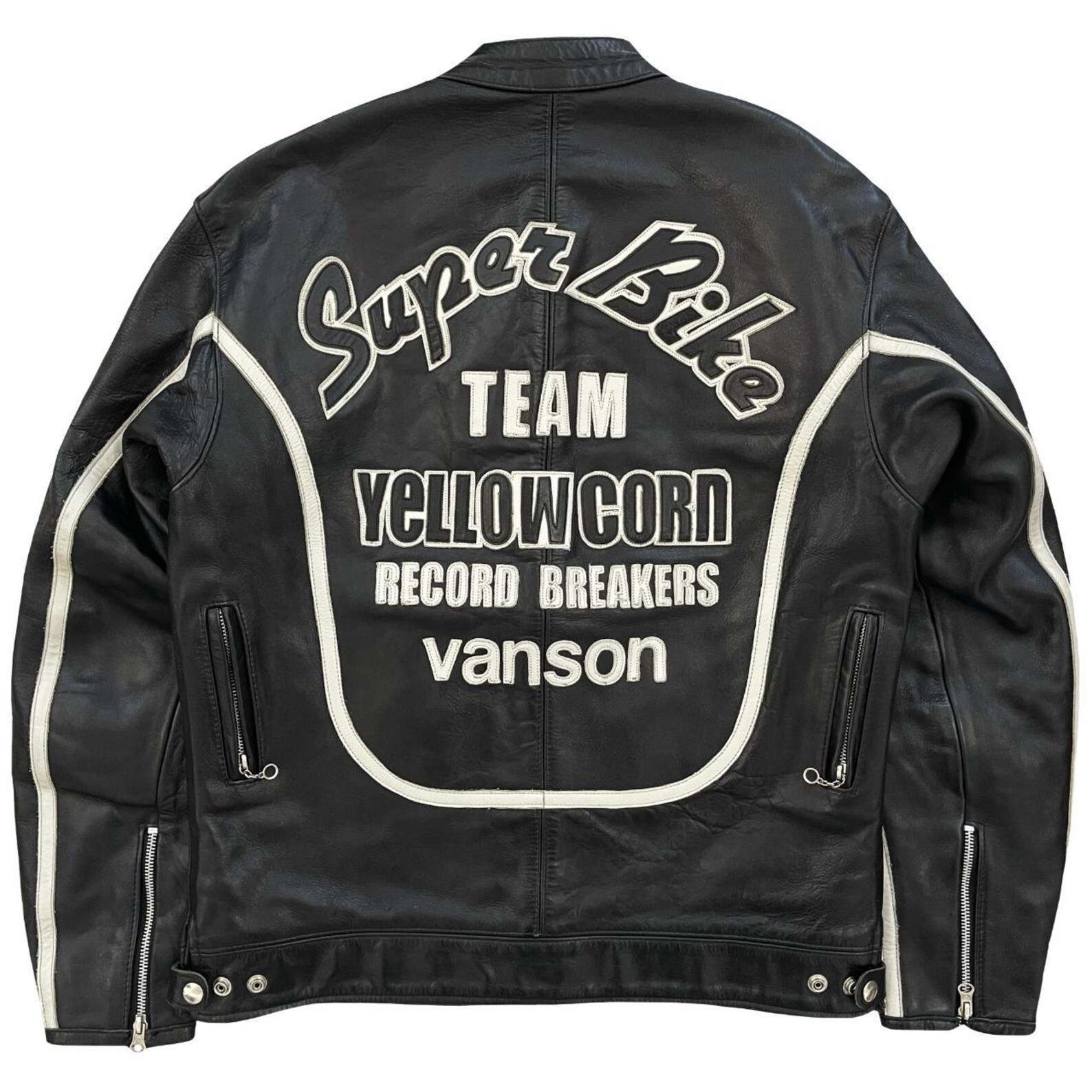 VTG Vanson Leathers X Yellow Corn Motorcycle Racer Jacket - Size XL - Etsy