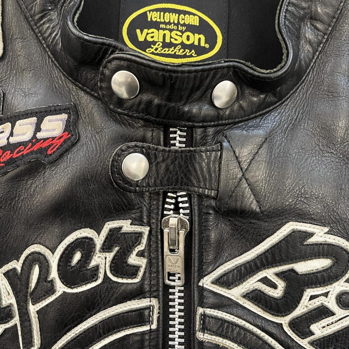 VTG Vanson Leathers X Yellow Corn Motorcycle Racer Jacket Size XL - Etsy