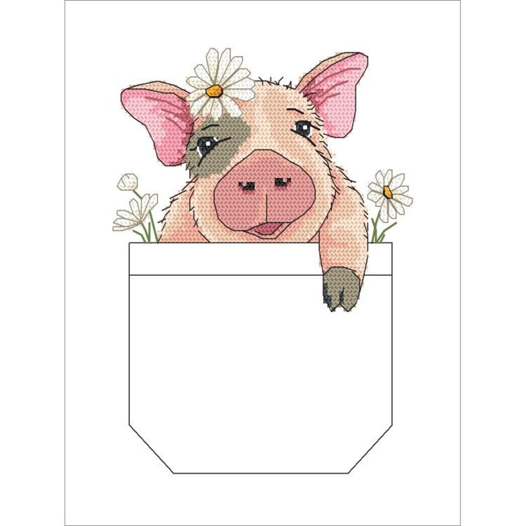 Cross Stitch Pattern for Smartphone Piggy in a Pocket - Etsy