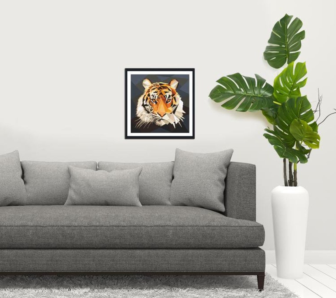 Cross Stitch Pattern for Smartphone Mosaic Tiger - Etsy