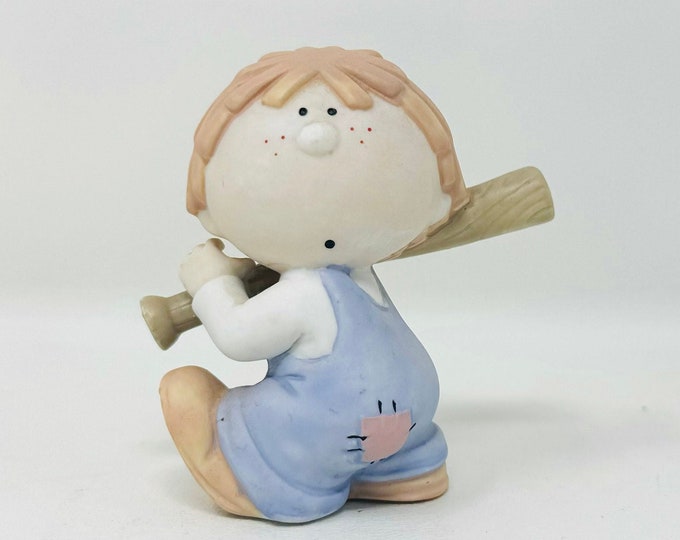 Vintage Bumpkins Porcelain Figurine, Baseball Boy With Bat - Etsy