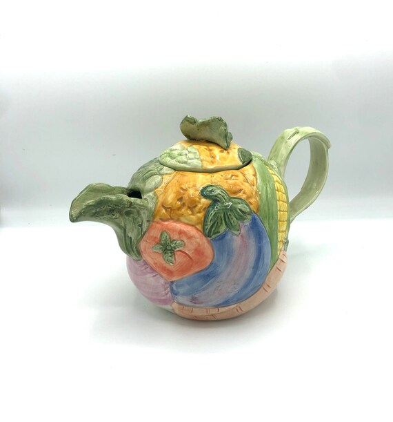 Fitz & Floyd Vegetable Garden Teapot - Etsy