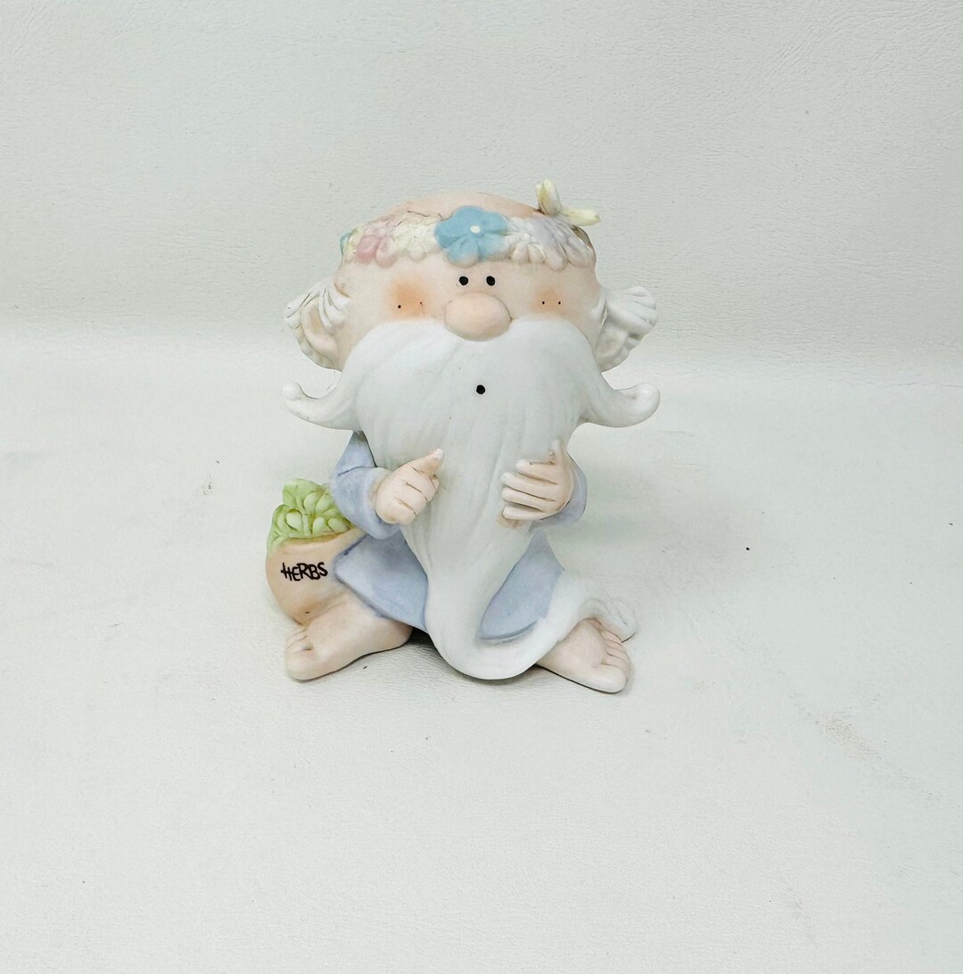Vintage Bumpkins Porcelain Figurine, Bearded Man With Herbs - Etsy