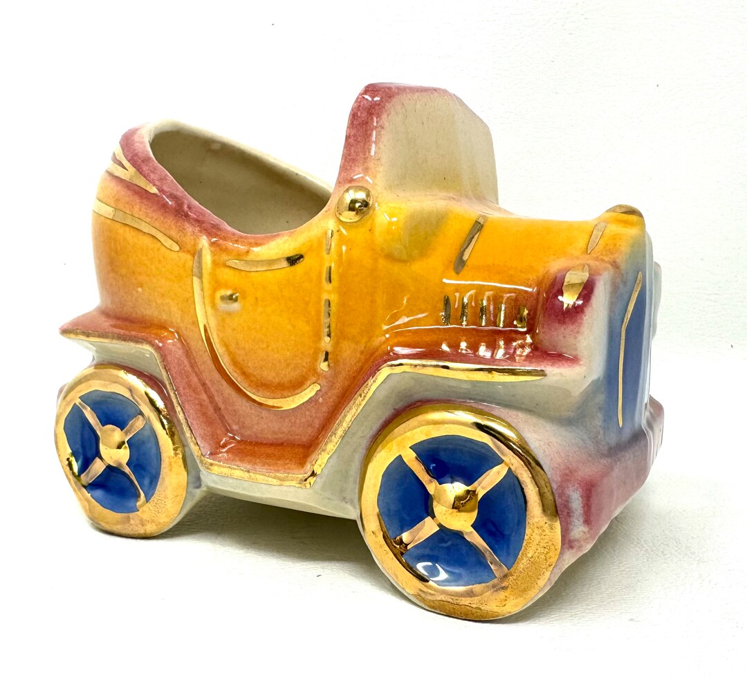 Vintage Shawnee Gold-trimmed Antique Car Planter, 1950s - Etsy