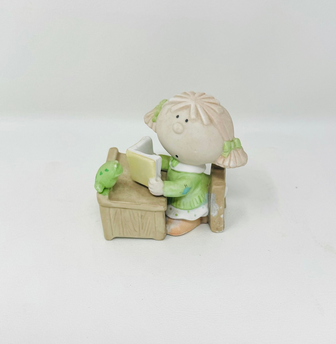 Vintage Bumpkins Porcelain Figurine, School Girl at Desk - Etsy