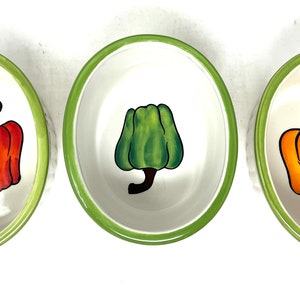 Vintage Judy Phipps for Certified International Individual Bell Pepper Casserole Dishes, Set of ...