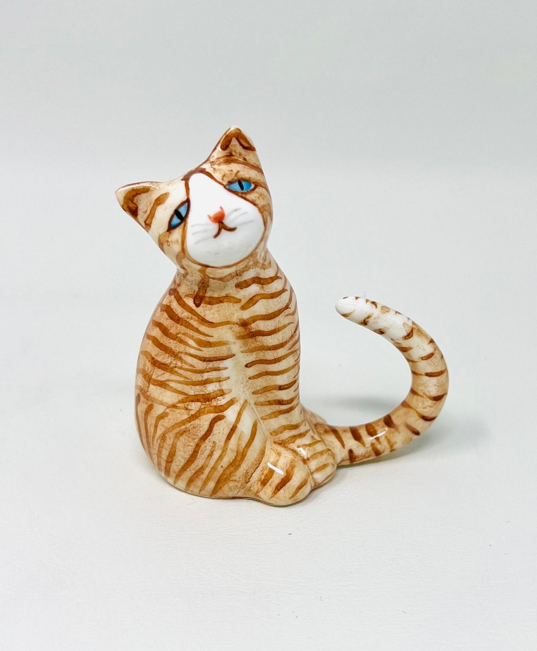 Vintage Bone China Orange Tabby Cat Figurine, 3.5" - Etsy