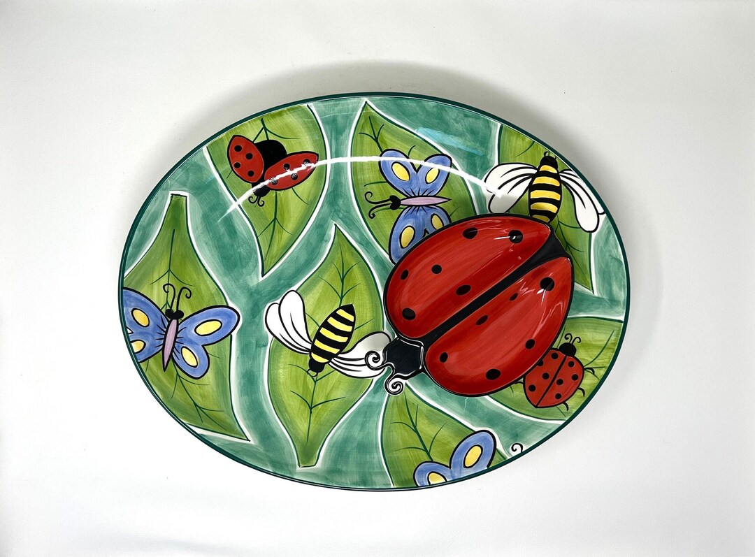 Vintage Clay Art Buzz Around Two Piece Oval Chip and Dip Set - Etsy