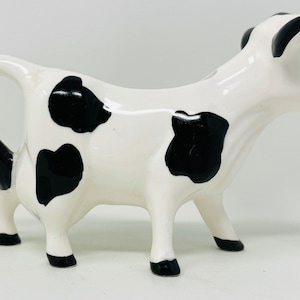 Vintage Black and White Cow Cream Pitcher, Korean - Etsy