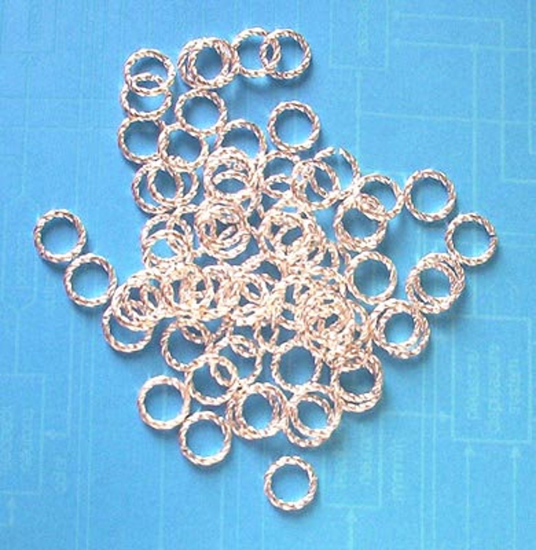 100 SP 8mm Closed Twisted Jump Rings, Findings for Jewellery Making ...