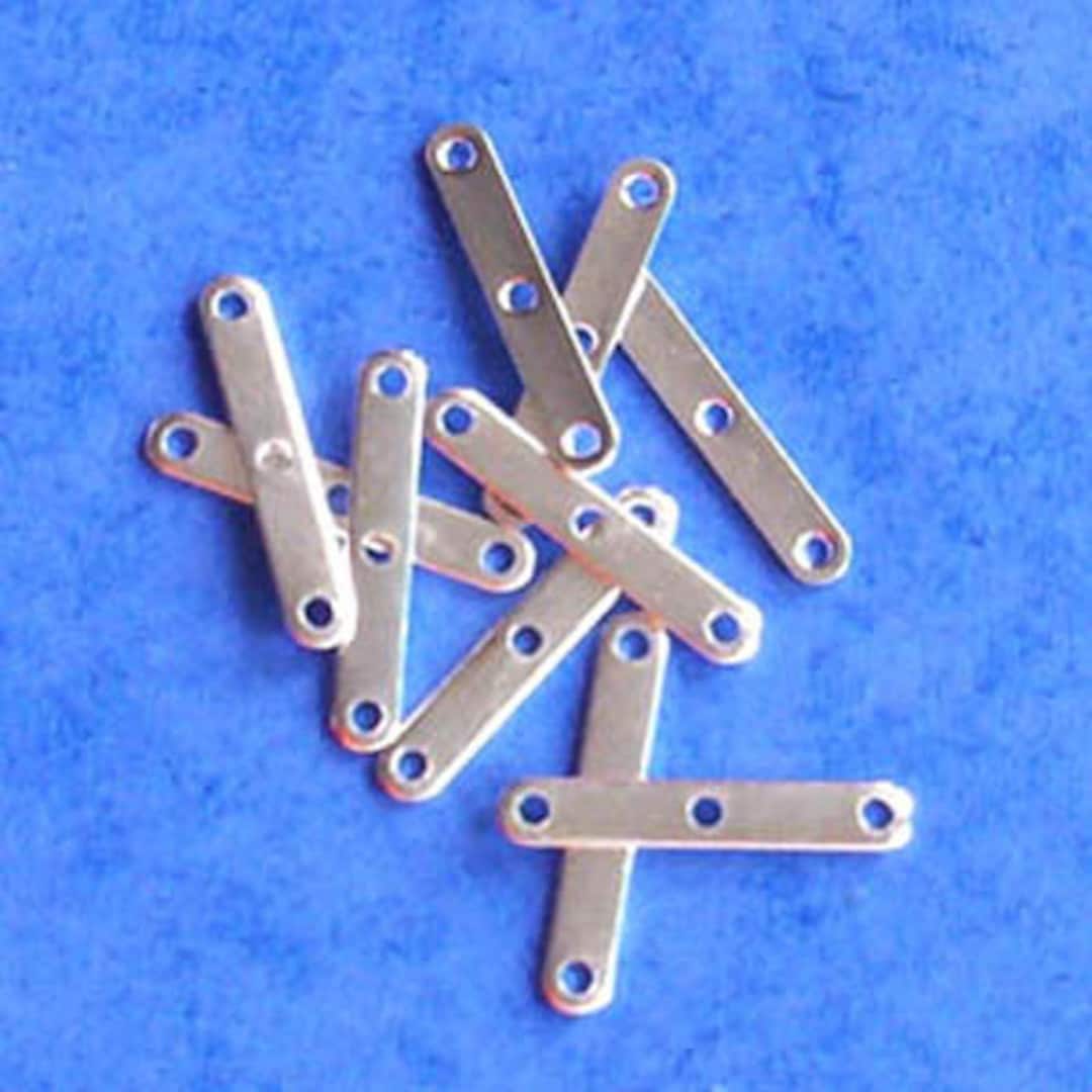 10 Silver Plated 3-hole Spacer Bars, Findings for Jewellery Making ...