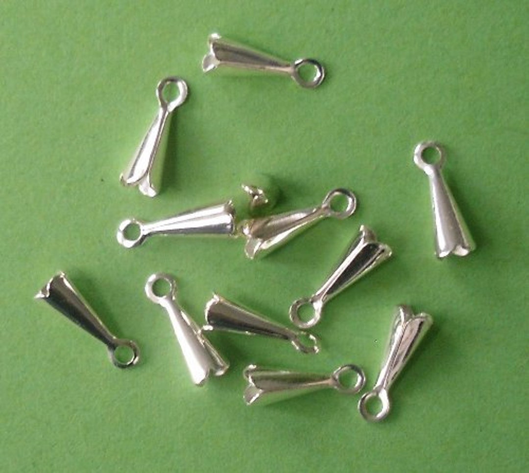 20 X 11mm Silver Plated Narrow Bell Caps, Findings for Jewellery Making ...