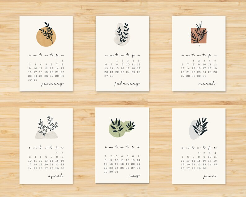 2022 Calendar Printable Boho Calendar 2022 Monthly Wall - Etsy