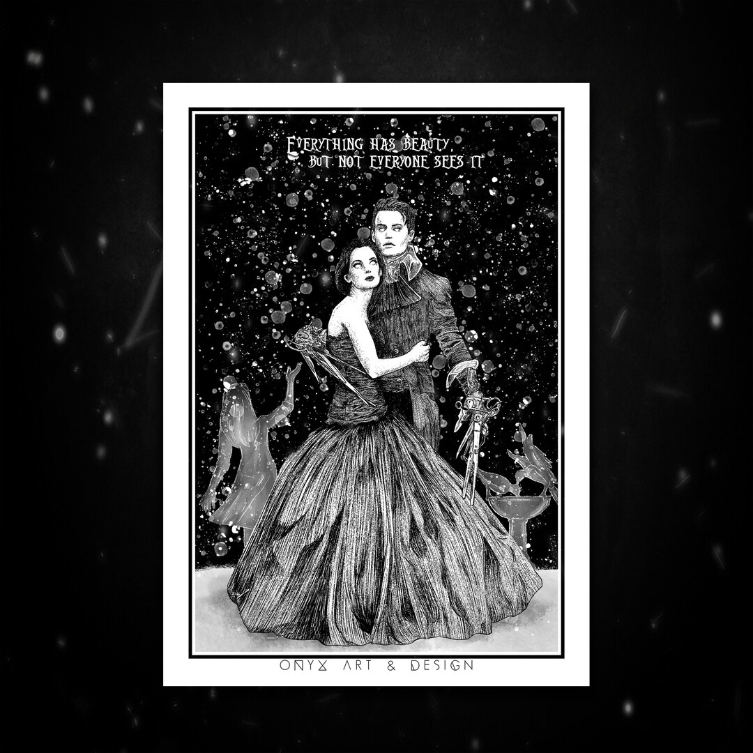 Edward Scissorhands & Kim Print Fine Art Print Goth Dark Art Gothic ...