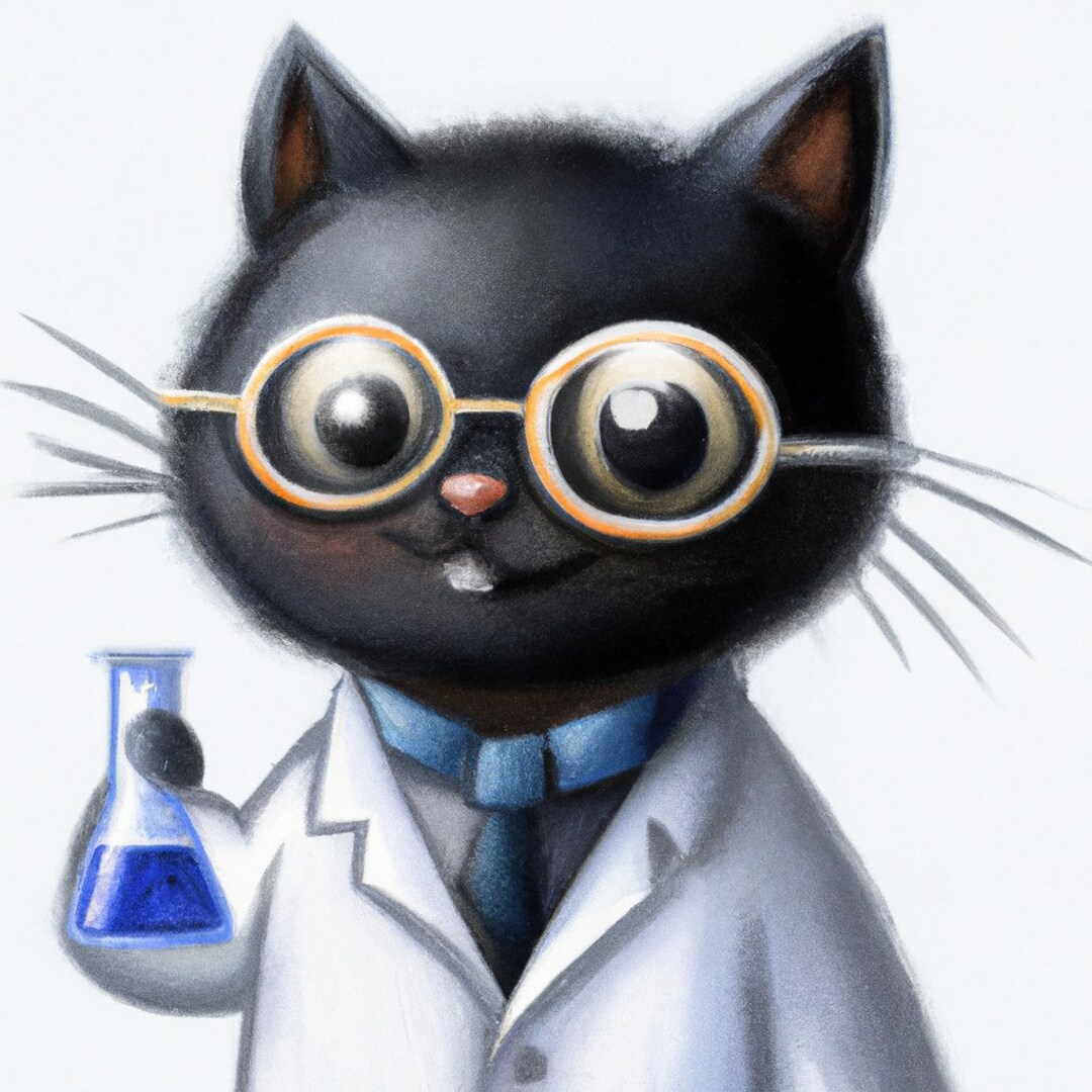 Black Cat Scientist - Etsy