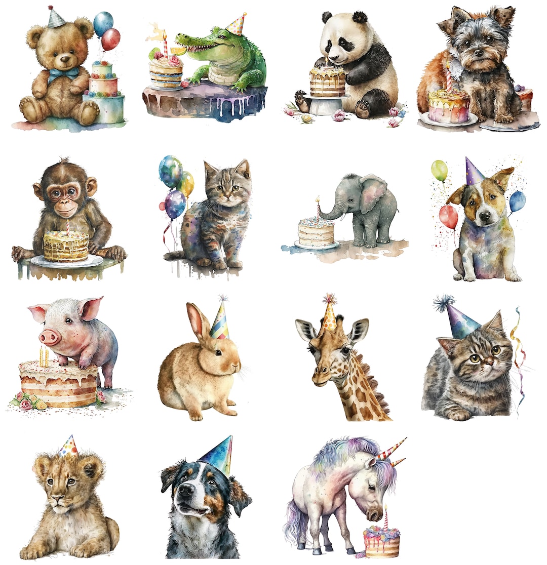 Birthday Animals DTF Transfer Sheet Custom Dtf Ready to Press High ...