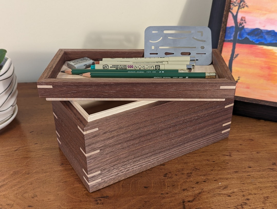 Handcrafted Keepsake Box - Walnut and Curly Maple - Etsy