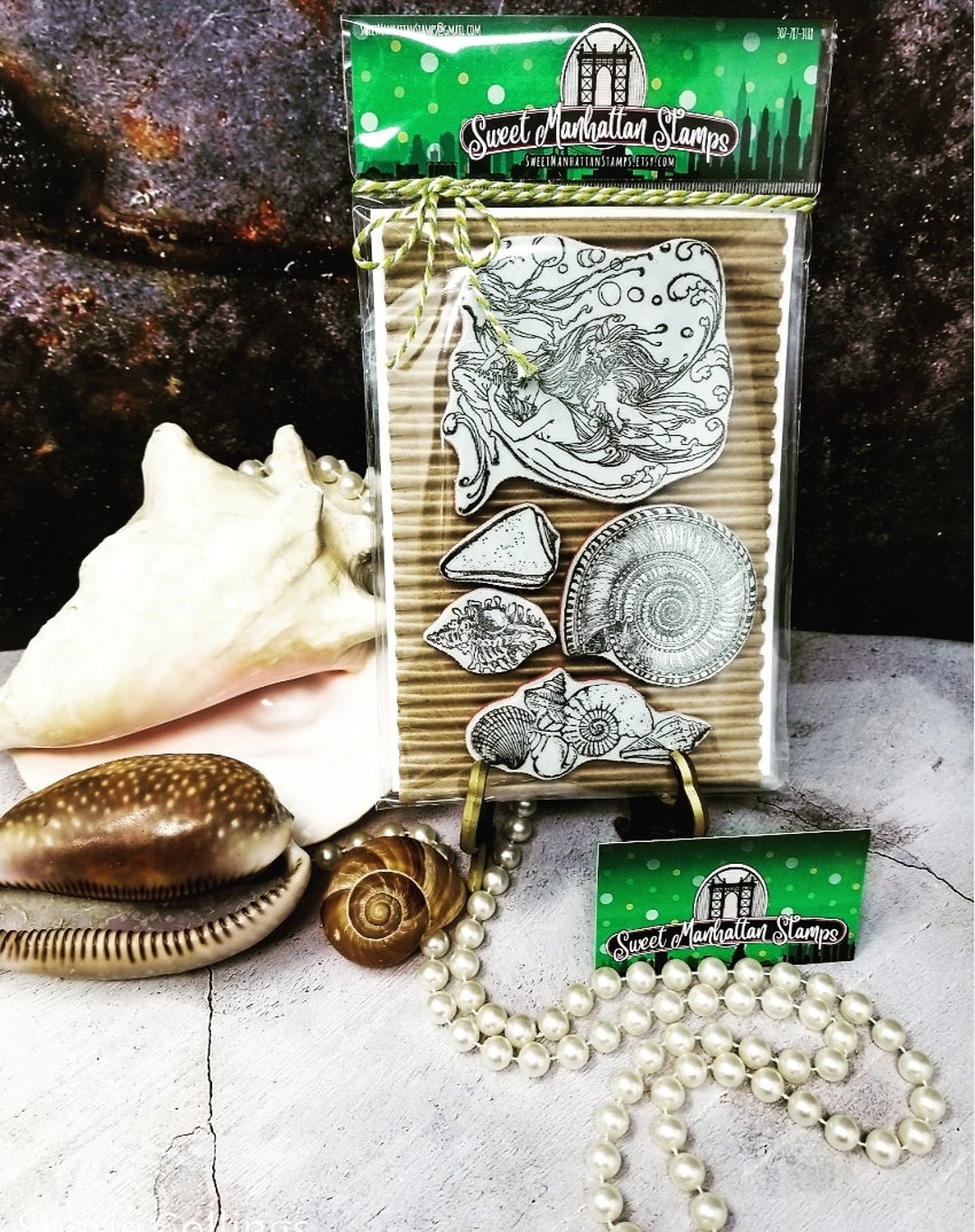 176-b Mermaid Stamps, Sea Nymph, Deep Etched Rubber, Seashells ...