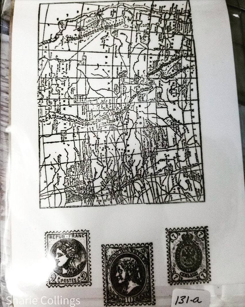 131 Vintage Map, Vintage Stamps, Old Fashioned Stamps, Map of United ...