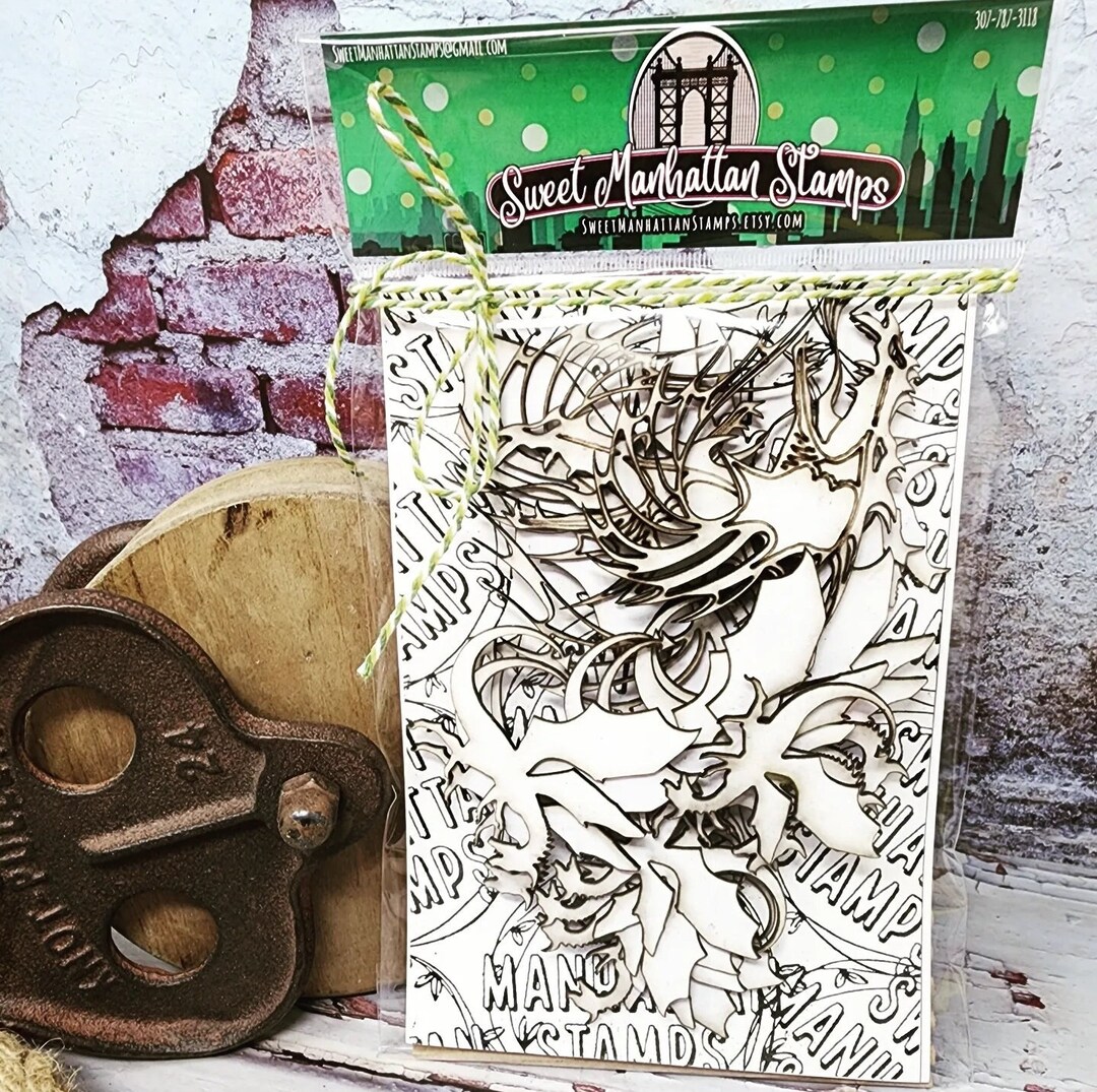 LC-157 Dragon Chipboard Laser Cutouts. 19 in a Package. Beautiful Set ...