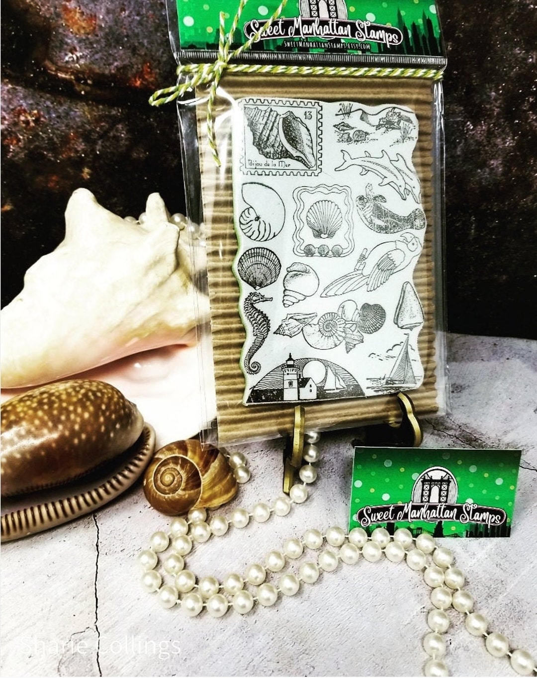 177 Mermaid Set: Ocean Stamp, Seashell, Sailboat, Lighthouse, Seashell ...