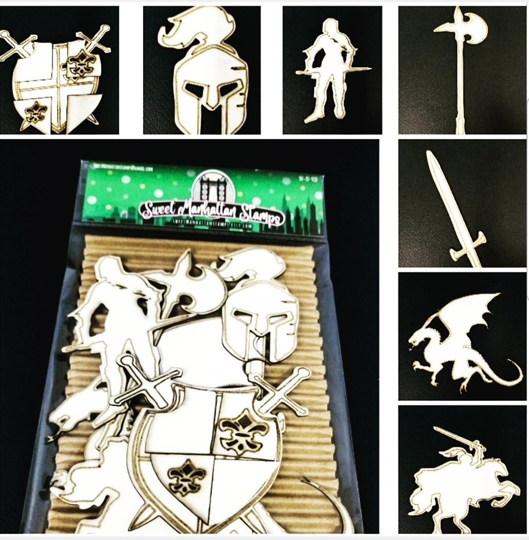 LC-135 Mat-board Laser Cut Outs, Knight Laser Cut Outs, Sword Laser Cut ...