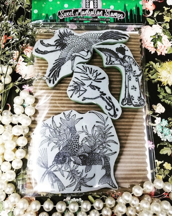 125-a Japanese 4 Stamp set Japanese Art Japanese History | Etsy