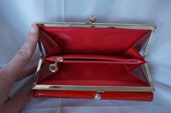 Pre-owned Red Lacquered Wallet Vincis Bench with Swar… - Gem