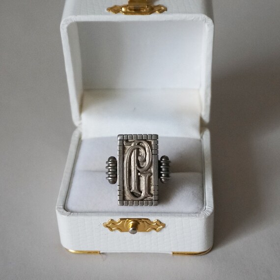 Vintage sterling silver 800 ring, Handarbeit silver 8… - Gem