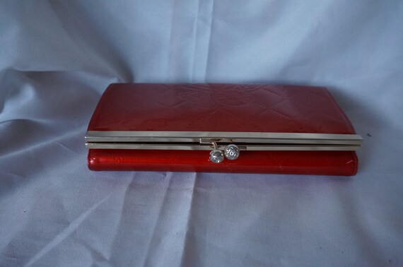 Pre-owned Red Lacquered Wallet Vincis Bench with Swar… - Gem